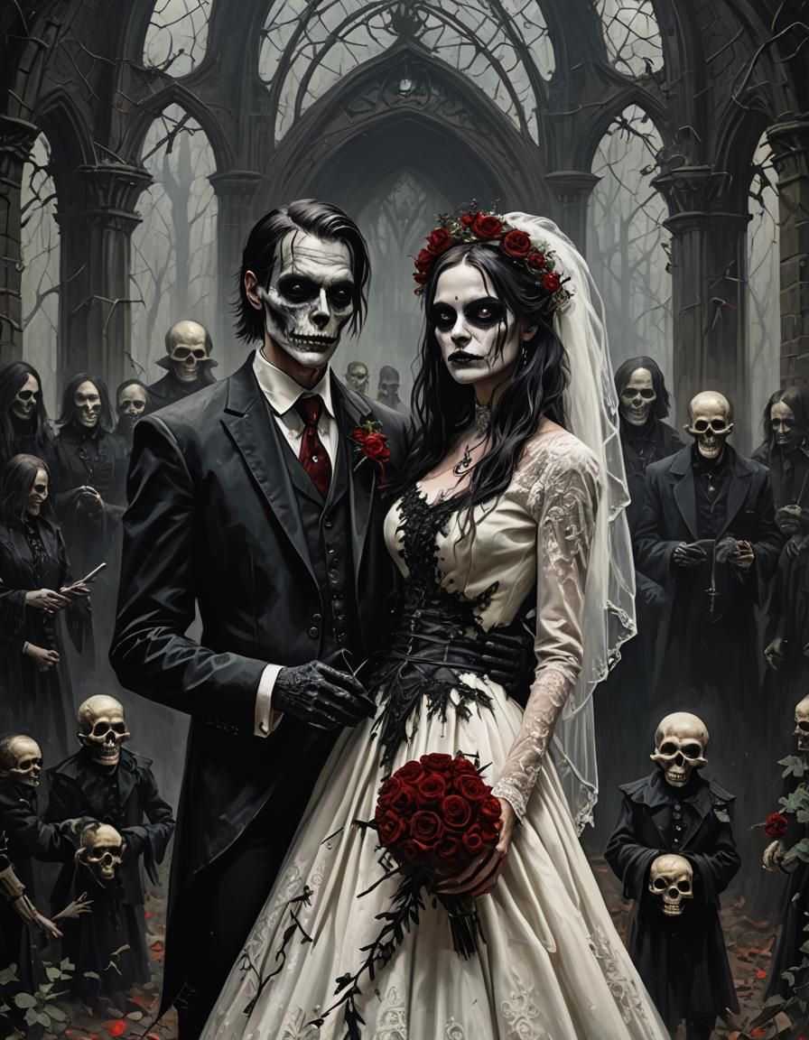 Dark gothic romantic creepy wedding - AI Generated Artwork - NightCafe ...