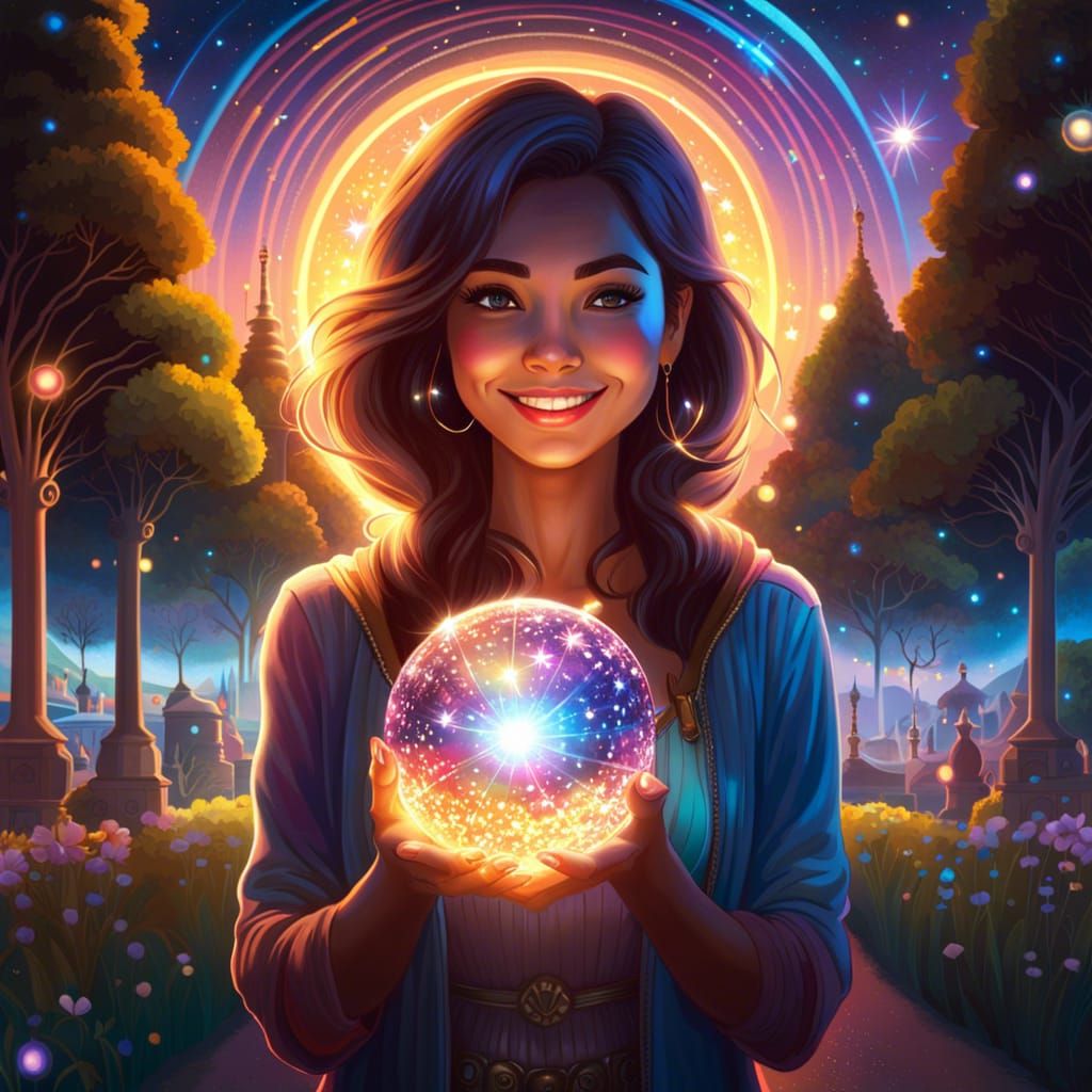 Magical Orb Girl - AI Generated Artwork - NightCafe Creator