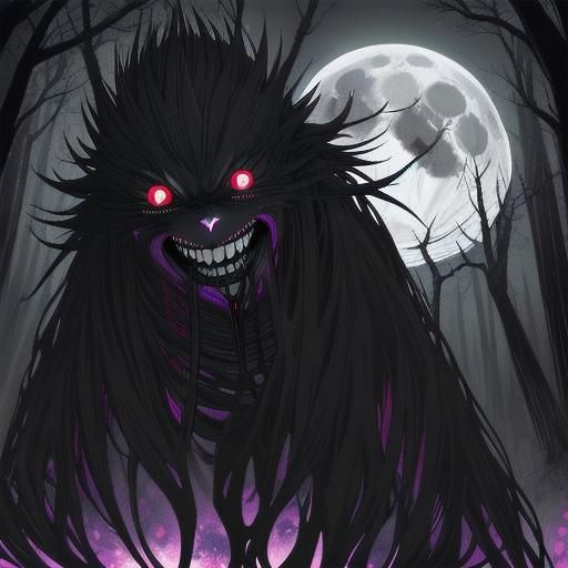 A creepy face in front of a full moon, by Aleksander Gierymski, digital ...