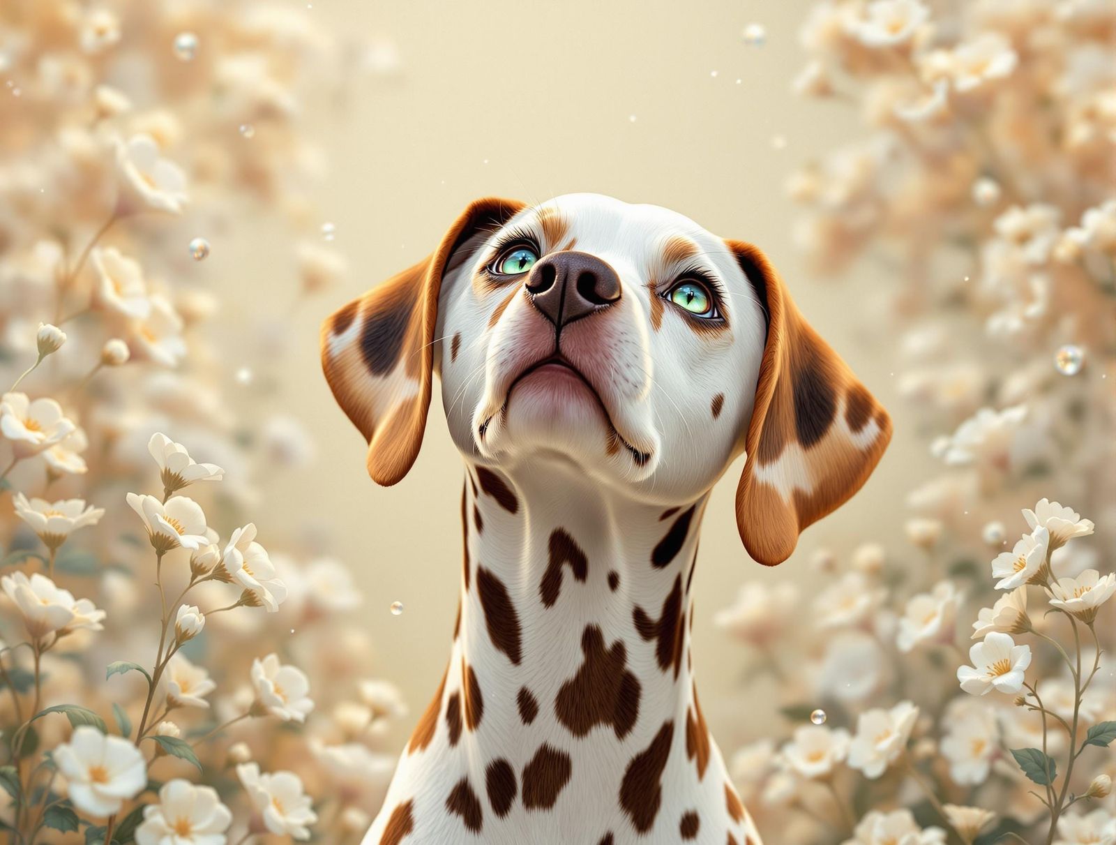 Paying Close Attention - Dreamlike Dalmatian Amidst Whimsica...