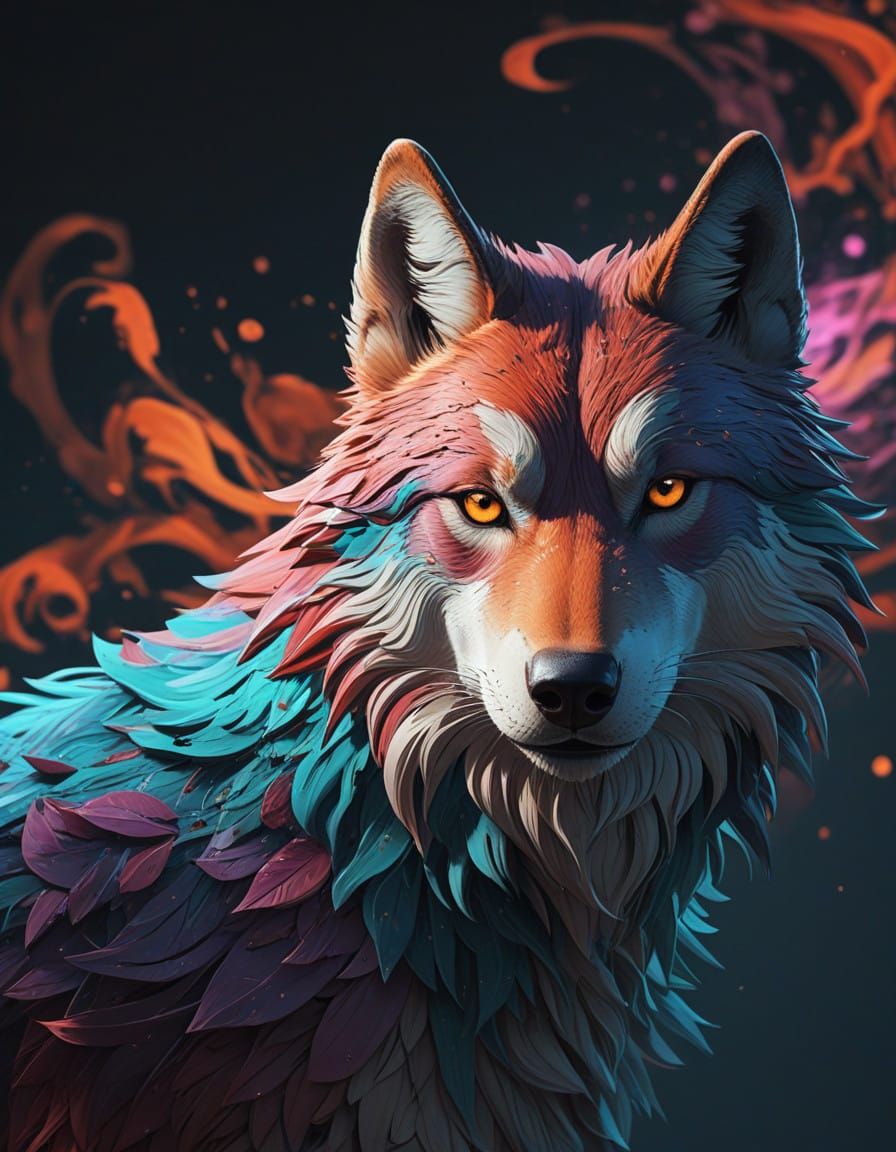 the wolf hidden inside me 8k resolution concept art by Greg Rutkowski ...