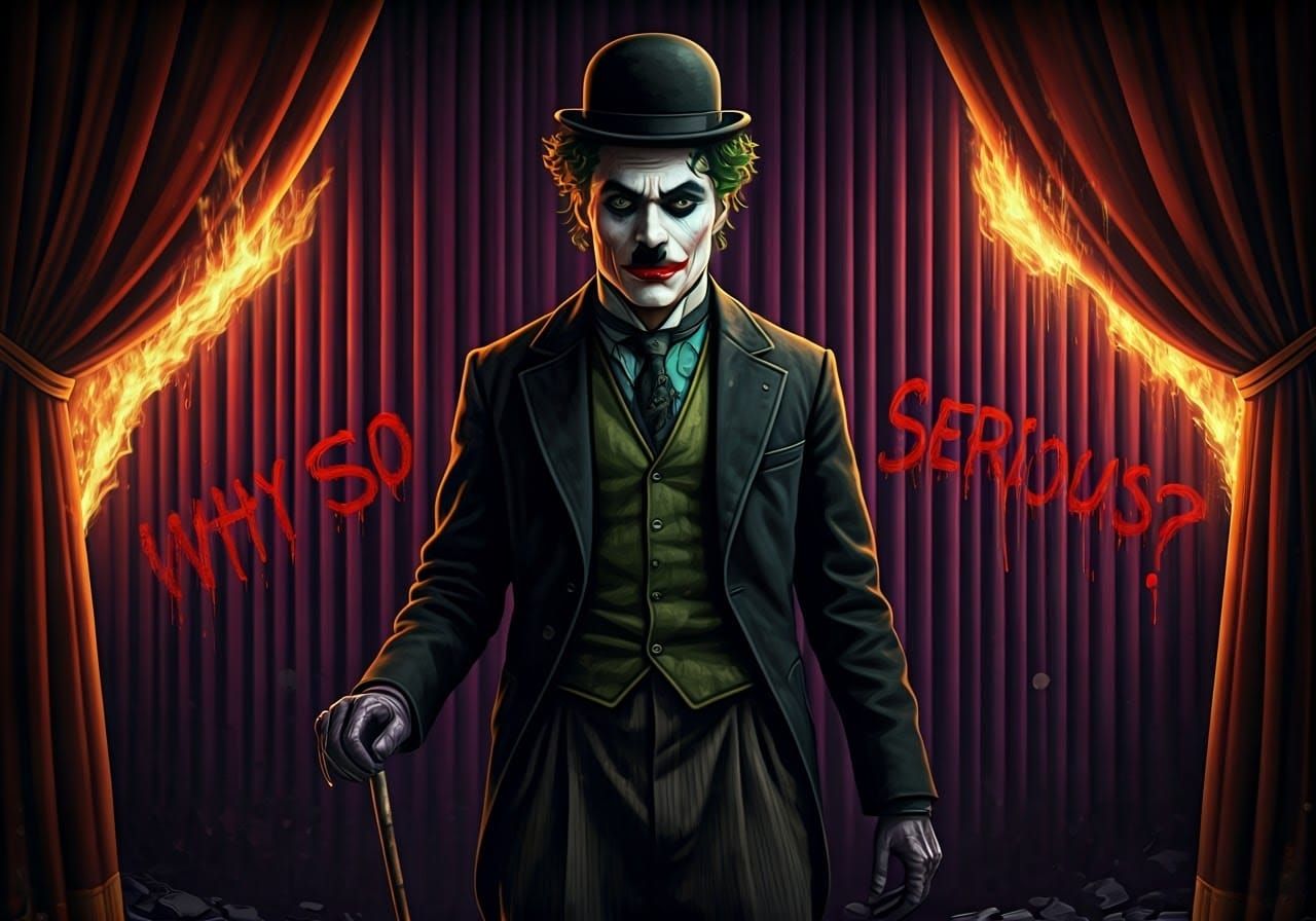 Joker as Charlie Chaplin - AI Generated Artwork - NightCafe Creator