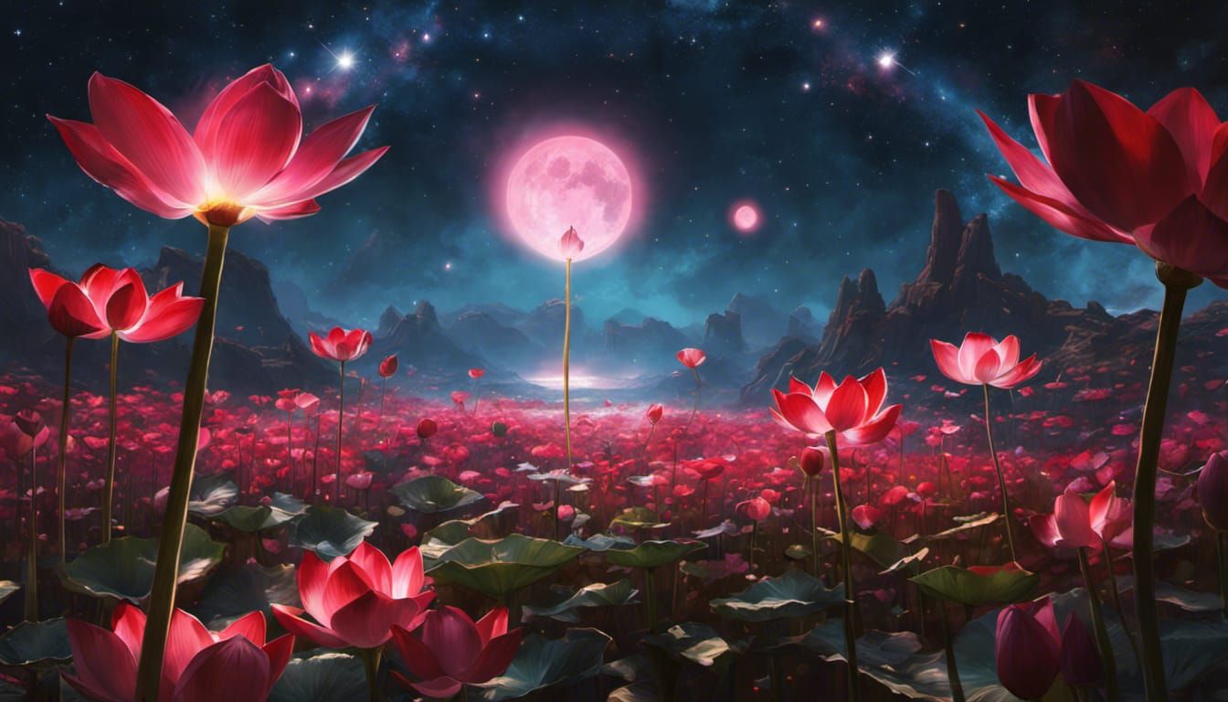 "Scarlet Lotus" - AI Generated Artwork - NightCafe Creator