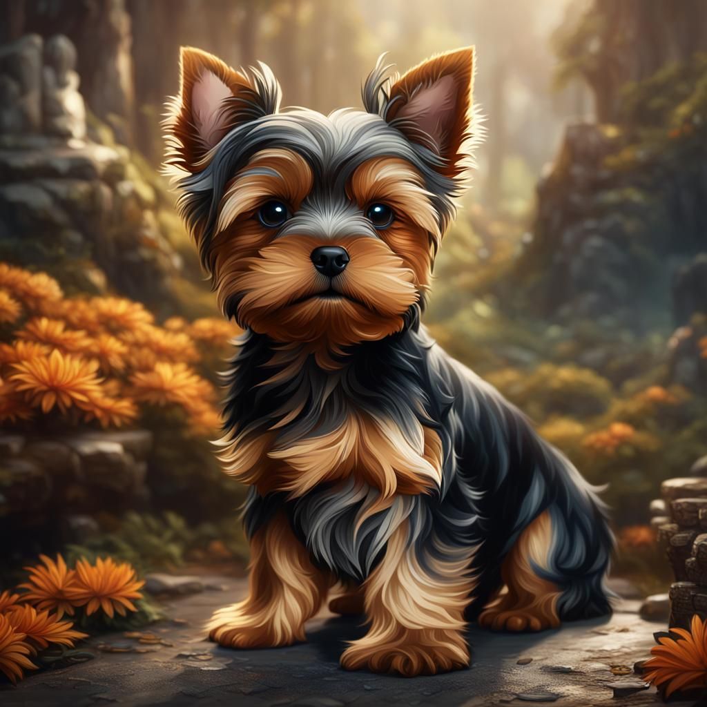 Cute yorkie puppy - AI Generated Artwork - NightCafe Creator