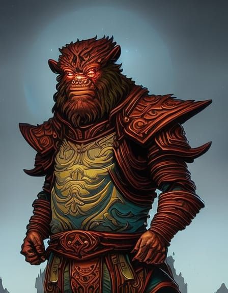 Cosmic ape seer, painting by Android Jones, Greg Rutkowski, Dan Mumford ...