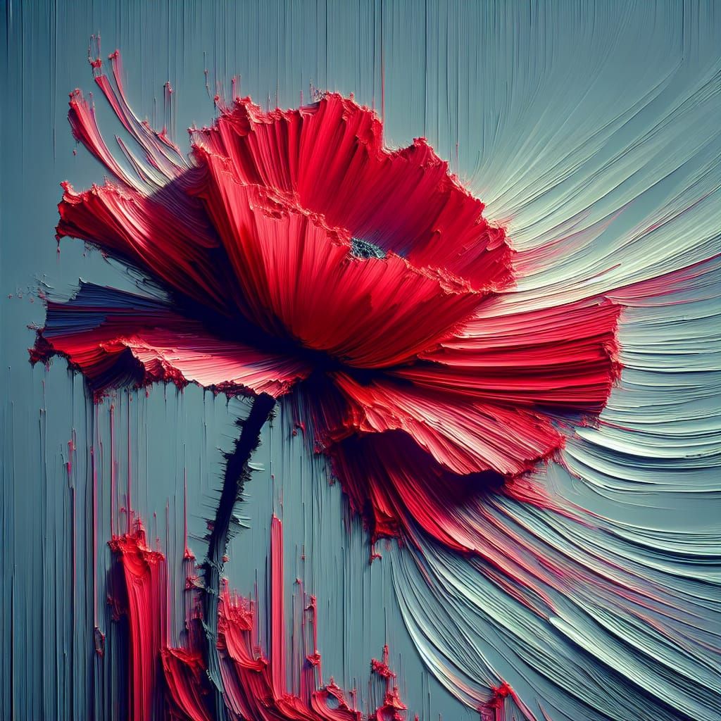 Red Poppy Abstract - AI Generated Artwork - NightCafe Creator