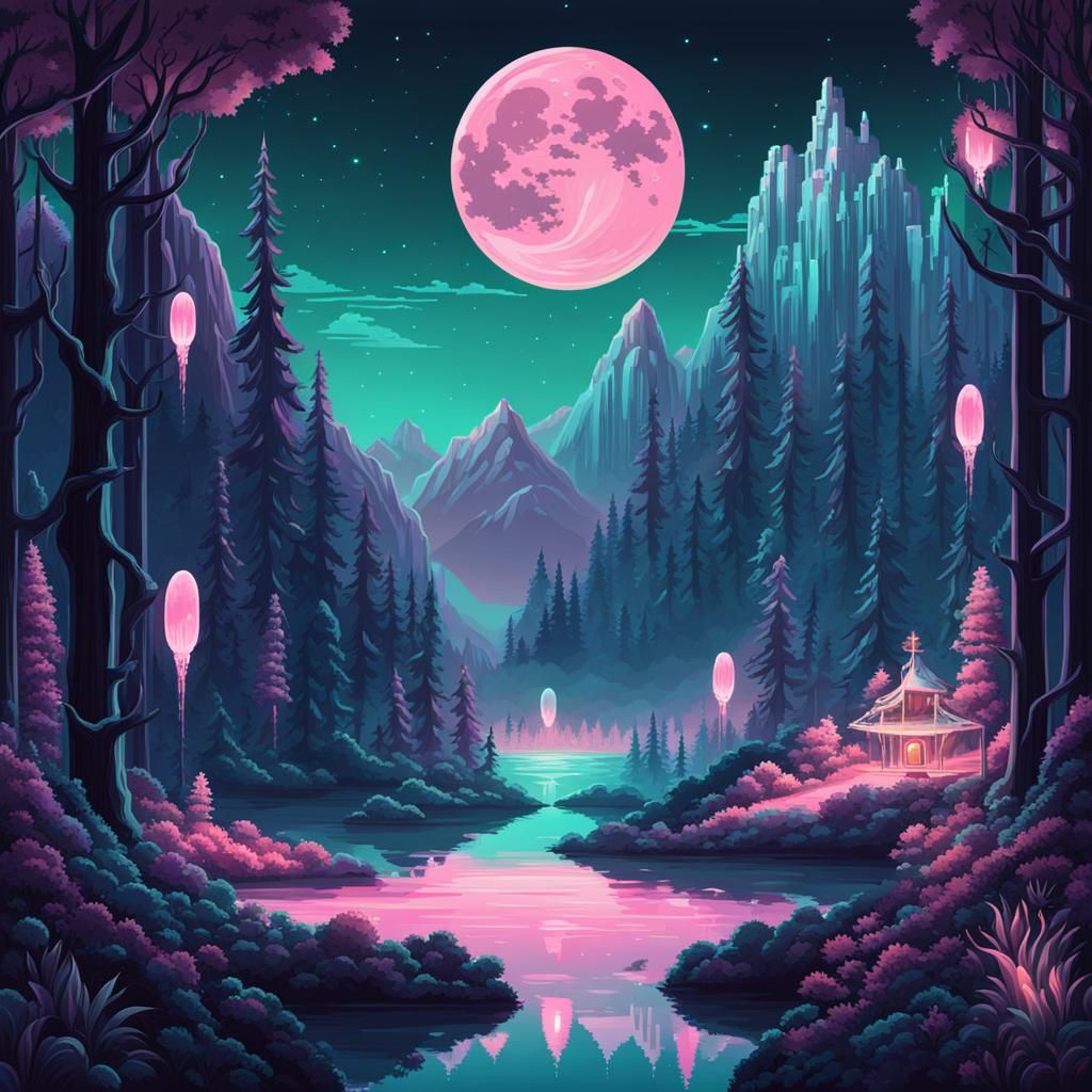 a mysterious pixel land - AI Generated Artwork - NightCafe Creator
