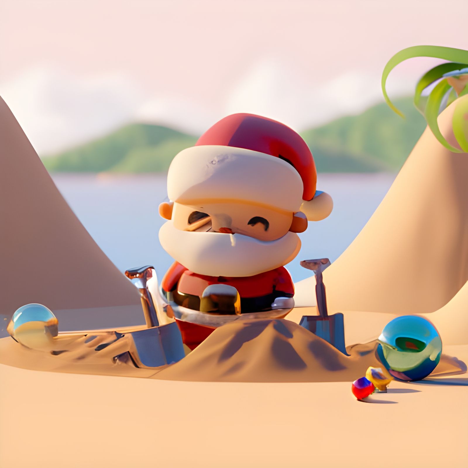 Sandy Claus Builds His Workshop - AI Generated Artwork - NightCafe Creator