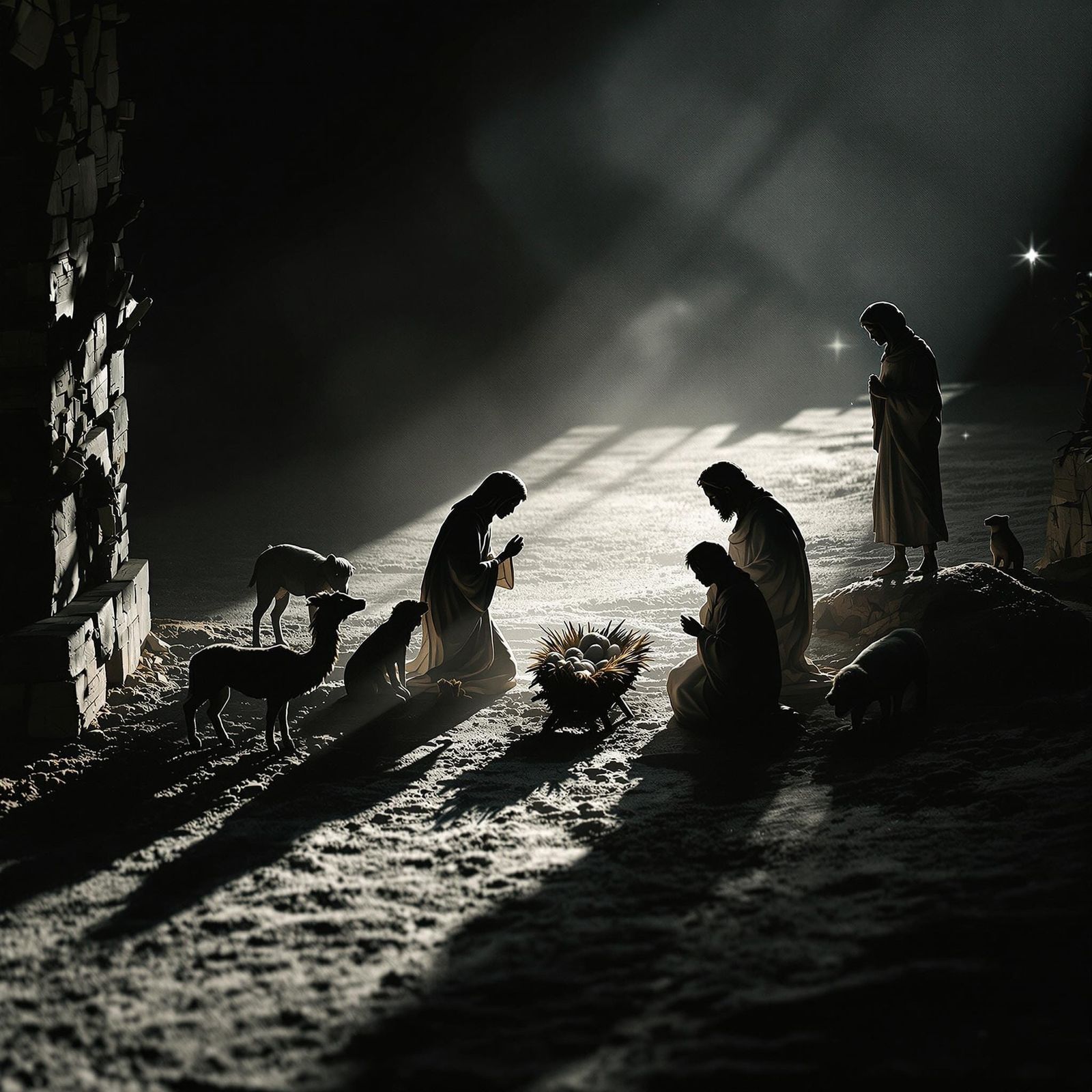 Nativity in shadow - Delicate Shadows Form a Nativity Scene