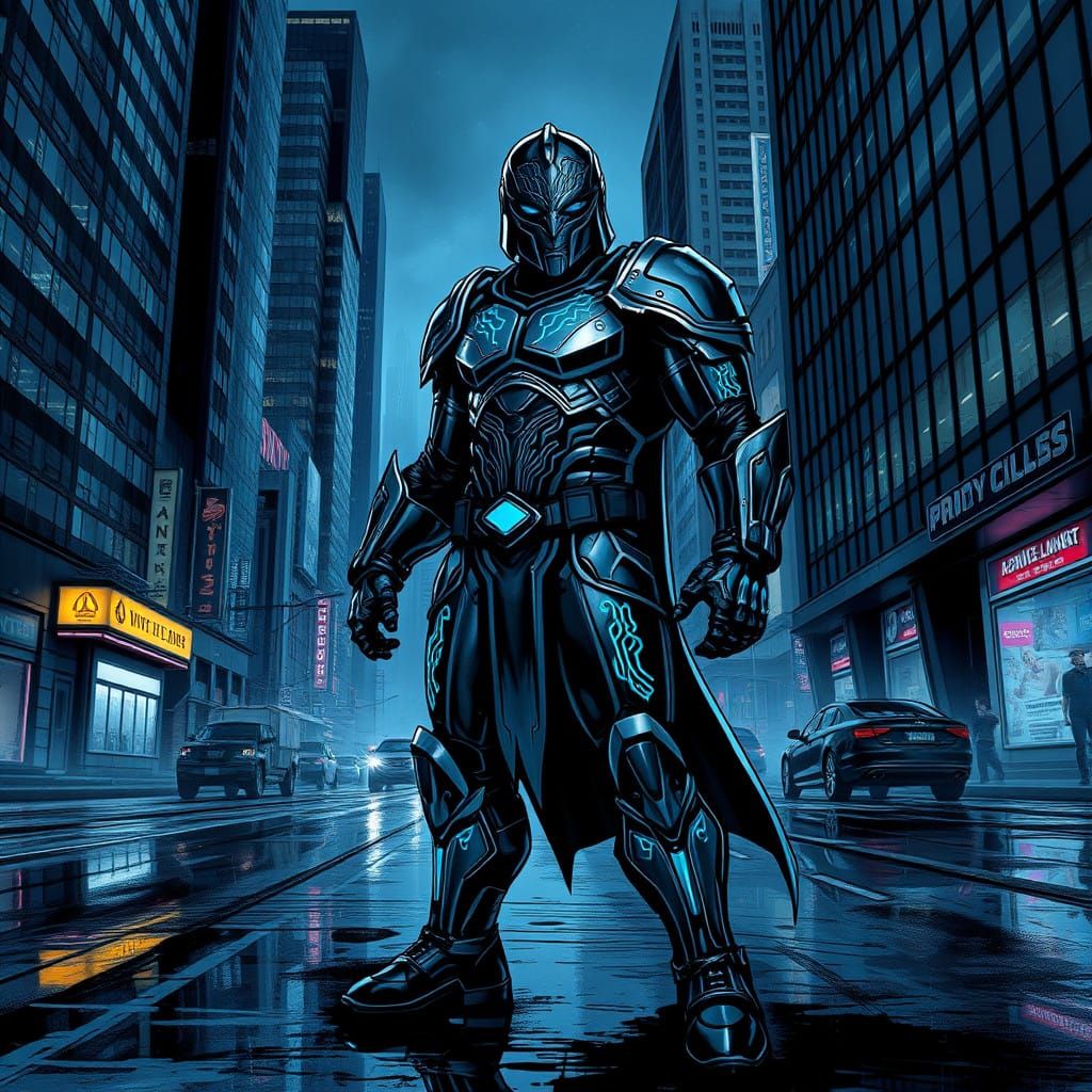 Mechanic knight - Gritty Urban Knight in Cyberpunk Armor