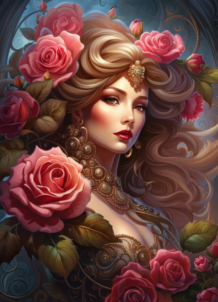 Rose, female fantasy - AI Generated Artwork - NightCafe Creator