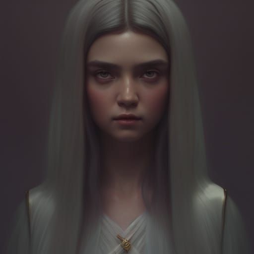 Goody Addams, portrait - AI Generated Artwork - NightCafe Creator