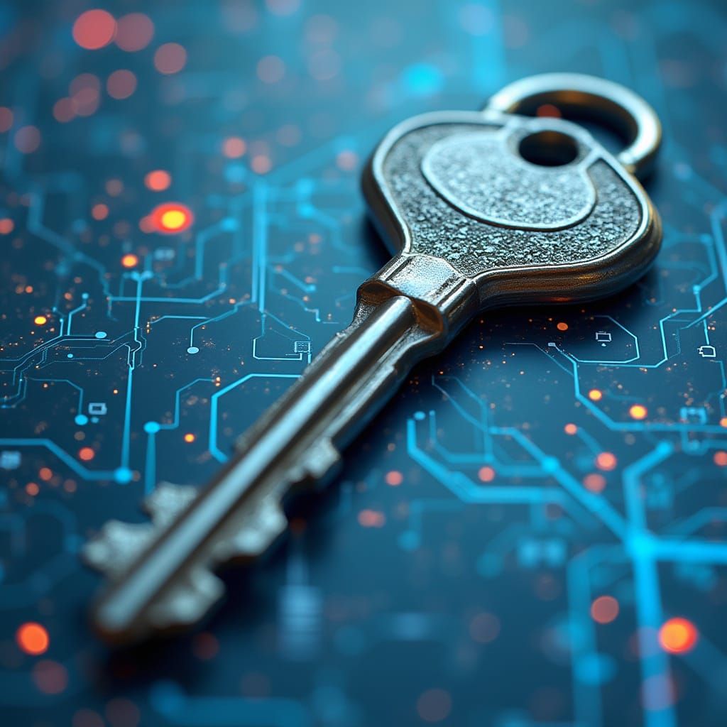 Cyber key - A Glimpse into a Futuristic Key in Cyberpunk Sty...