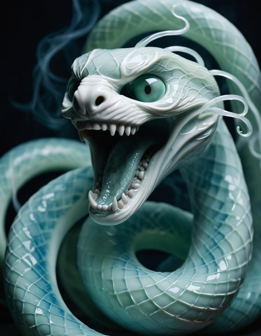 Porcelain Snake 2 - AI Generated Artwork - NightCafe Creator