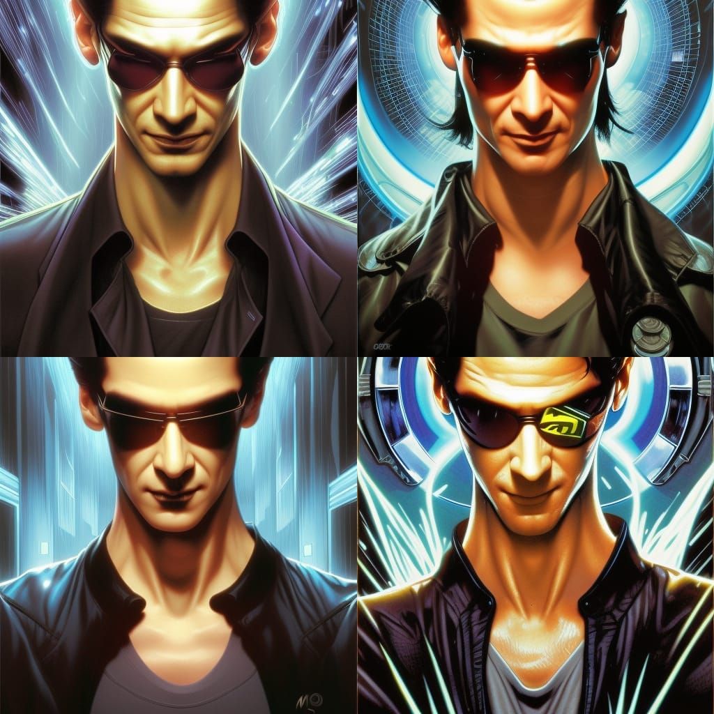 neo (character) from matrix,closeup, Mark Brooks and Dan Mumford, comic ...