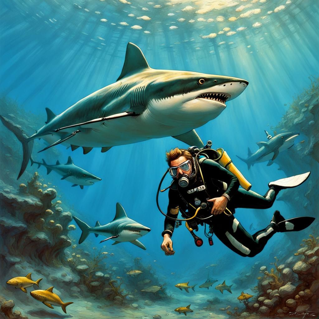 Sharks - AI Generated Artwork - NightCafe Creator