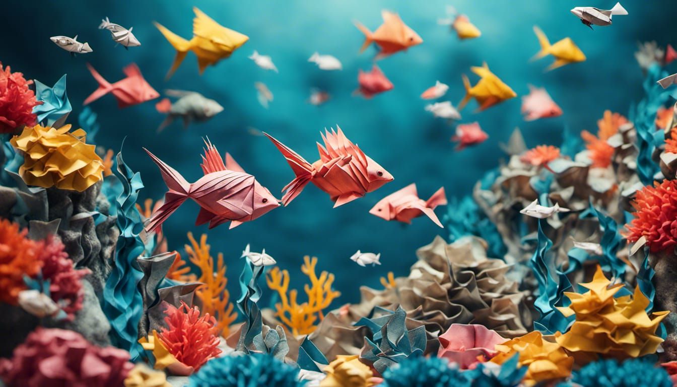Origami Ocean World - AI Generated Artwork - NightCafe Creator