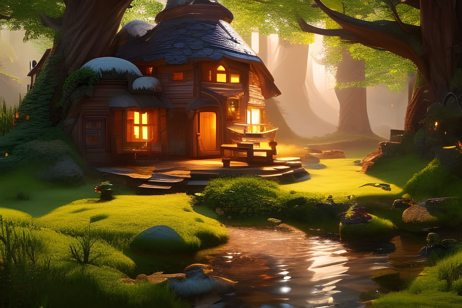 Cozy Cottage - AI Generated Artwork - NightCafe Creator