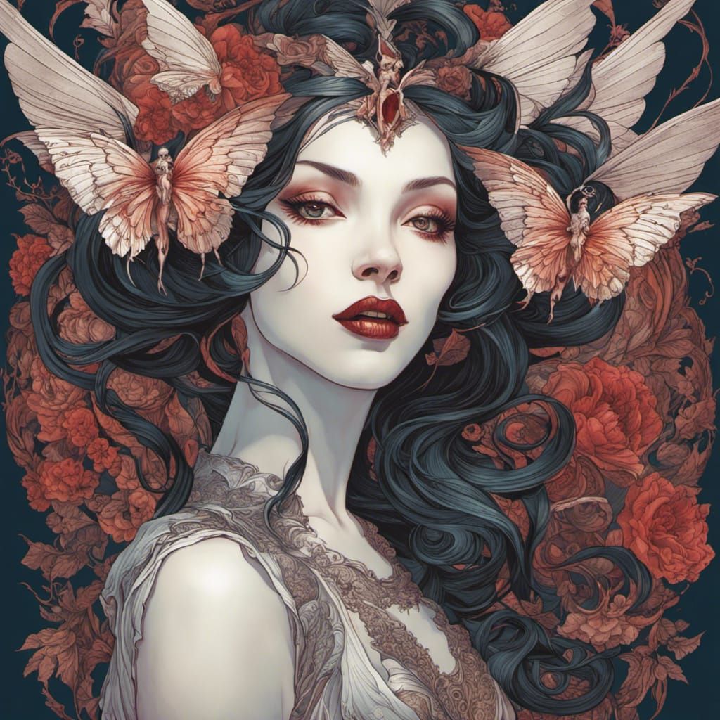 Moth queen - AI Generated Artwork - NightCafe Creator