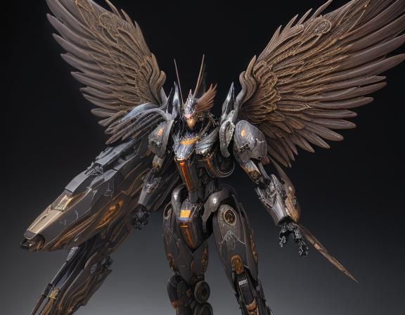 mecha pegasus, bronze wings, detailed matte painting, deep color ...