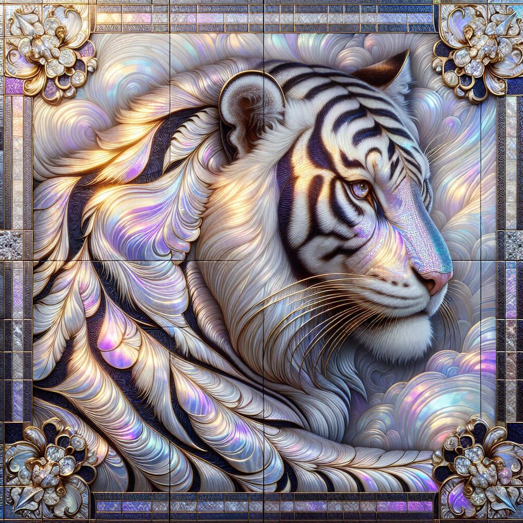 sparkling beautiful tiger - AI Generated Artwork - NightCafe Creator
