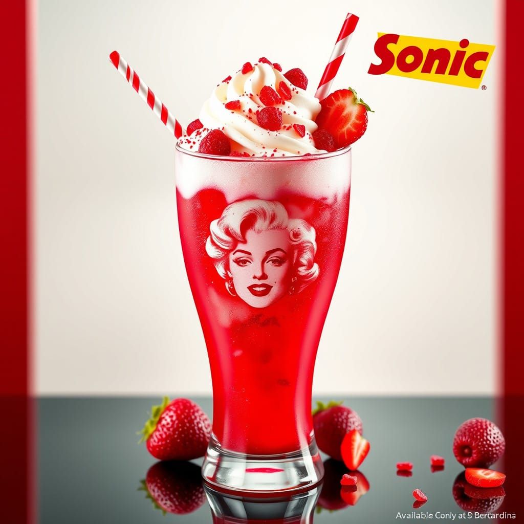 Luxury Red Soda Fit for a Hollywood Icon - AI Art