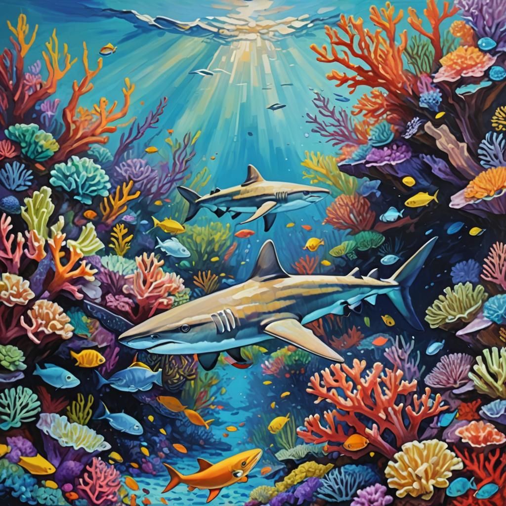 Sharks - AI Generated Artwork - NightCafe Creator