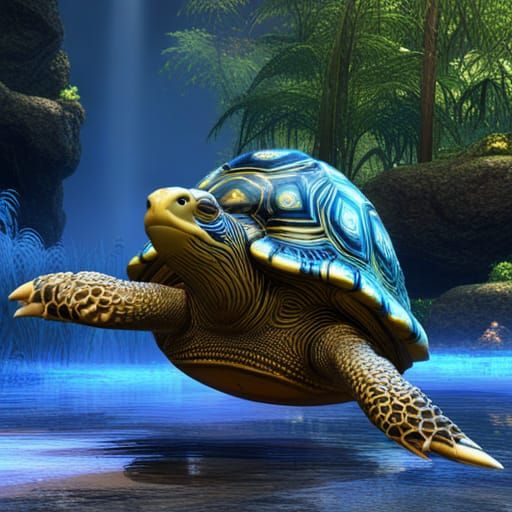 beautiful magnificent detailed tortoise with a new glossy wax job and ...