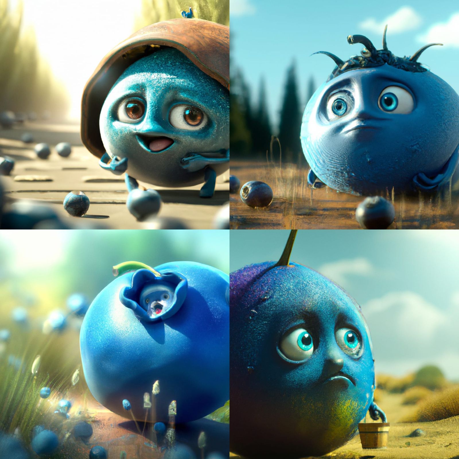 Close-up of an emotional blueberry - AI Generated Artwork - NightCafe ...