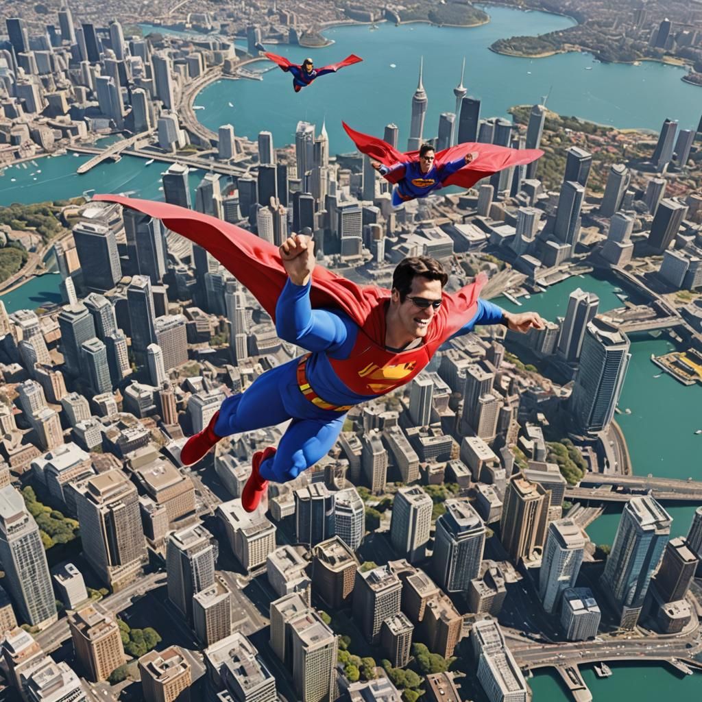 3 Friends Fly Around the City Together - AI Generated Artwork ...