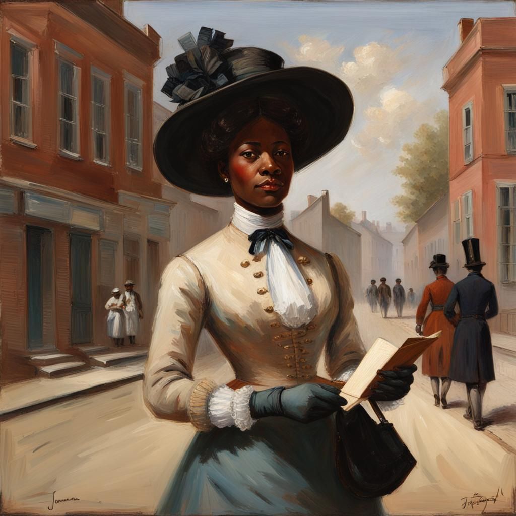 Sarah Forbes Bonetta carrying an envelope with a wax seal as she walks ...