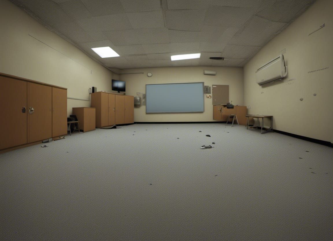 Liminal Space 2: The Classroom - AI Generated Artwork - NightCafe Creator