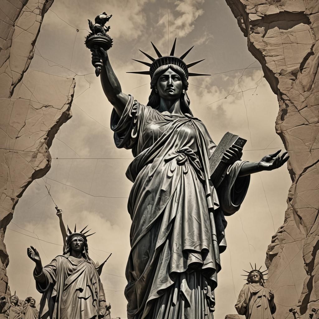 statue in usa, arms out reach, woman of many nations, native - AI ...