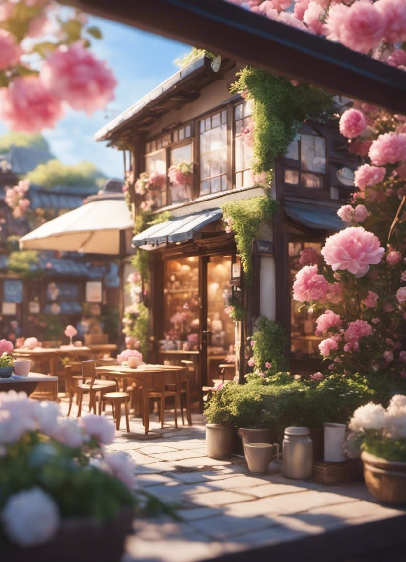 Solarpunk café - AI Generated Artwork - NightCafe Creator