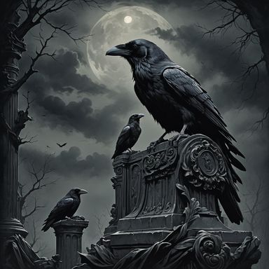 Moody Illustration of “The Raven”: Capture the essence of melancholy ...