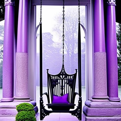 Beautiful gothic purple porch swing with black accents& gothic vibes ...