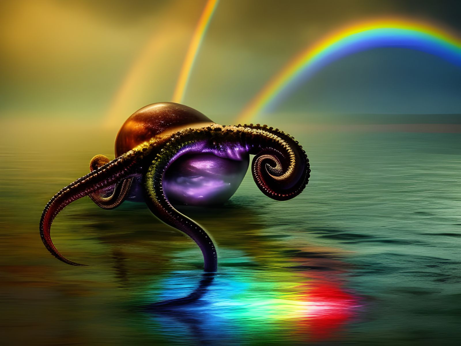 Alien creatures under the rainbow - AI Generated Artwork - NightCafe ...