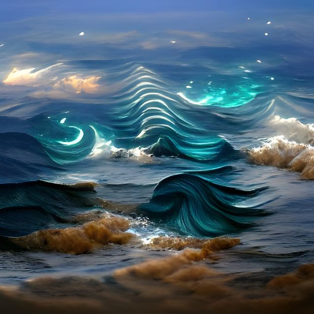 ocean's waves - AI Generated Artwork - NightCafe Creator
