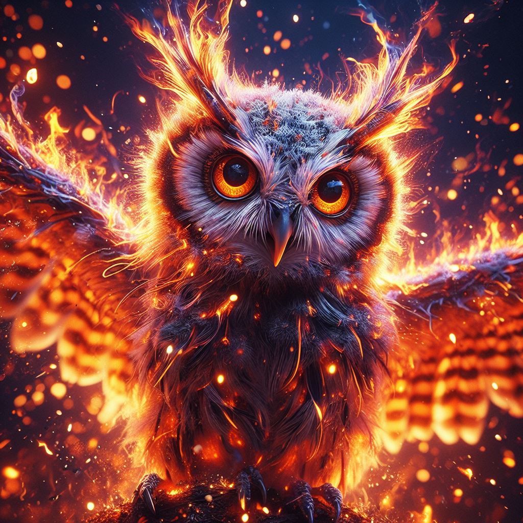 fire owl - AI Generated Artwork - NightCafe Creator