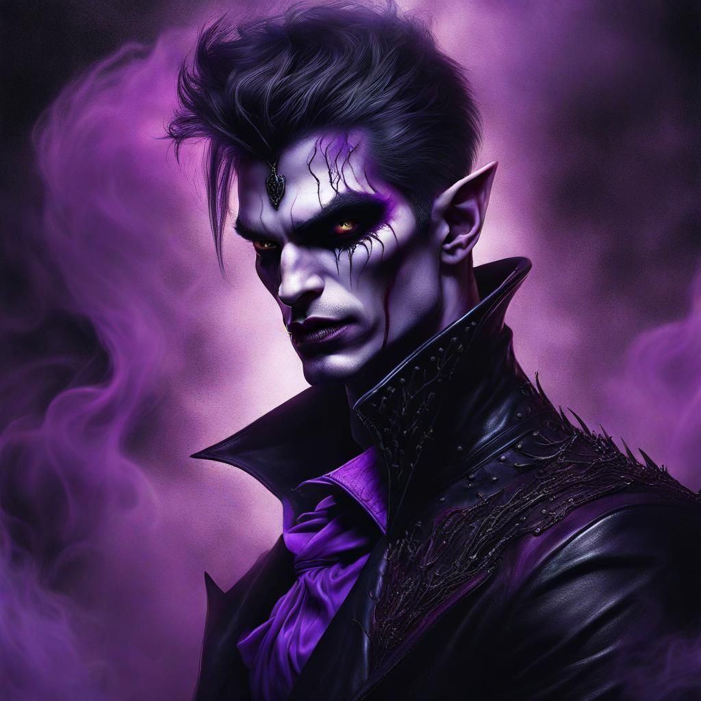 Purple vampire king - AI Generated Artwork - NightCafe Creator