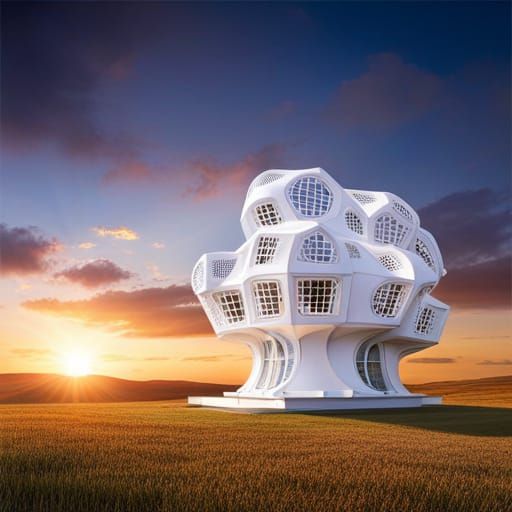 Modular polygon house - AI Generated Artwork - NightCafe Creator