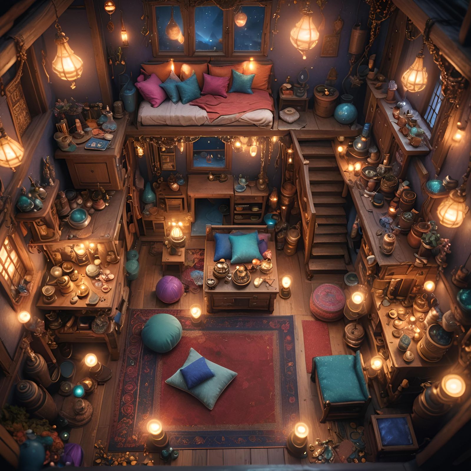 Inside of a genie room - AI Generated Artwork - NightCafe Creator