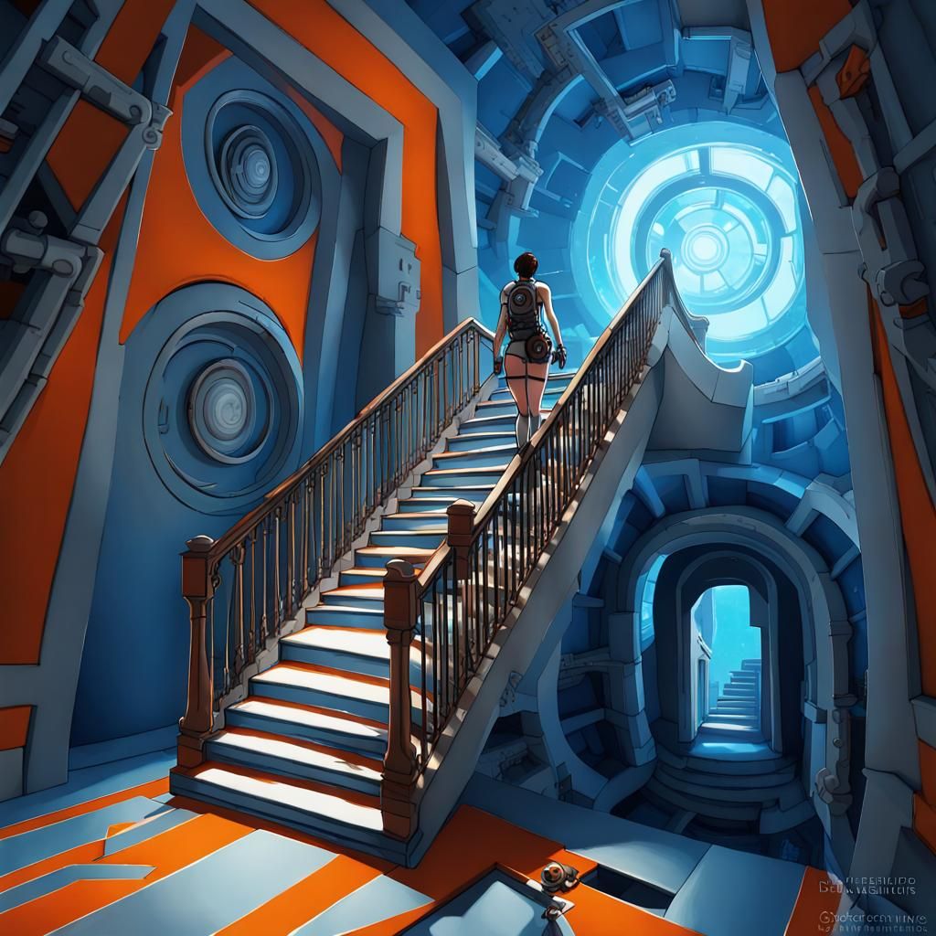 Chell at Aperture Science - AI Generated Artwork - NightCafe Creator