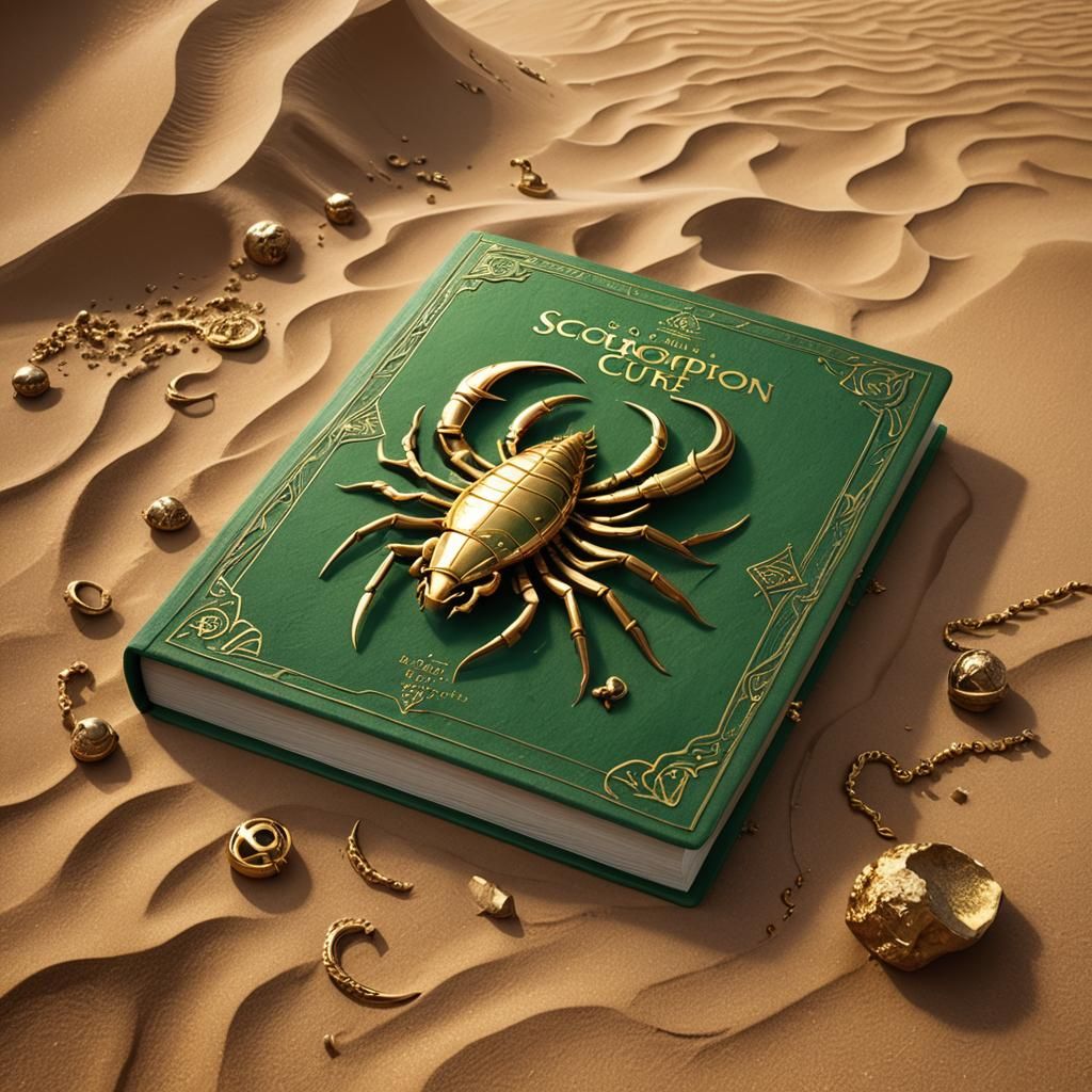 A green fantasy book cover with the title The Scorpion Cure with a ...