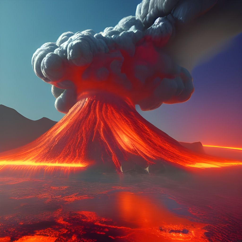 An active errupting volcano 4th - AI Generated Artwork - NightCafe Creator