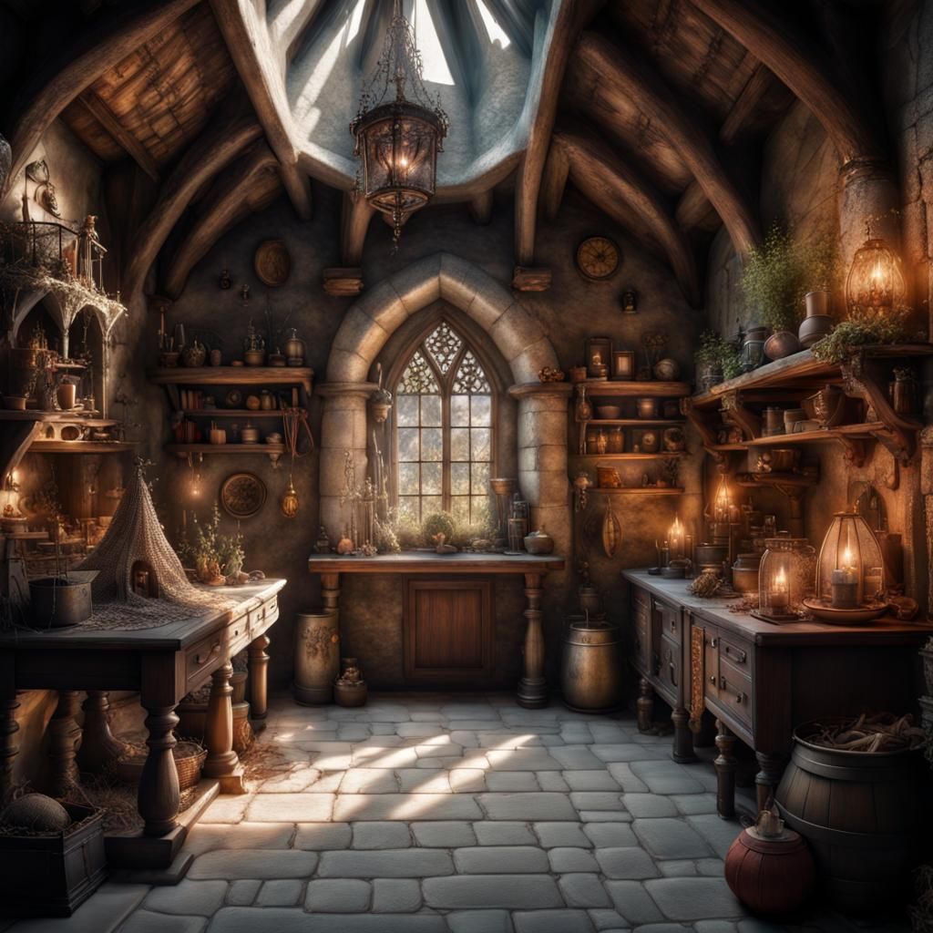 Cozy medieval lair - AI Generated Artwork - NightCafe Creator