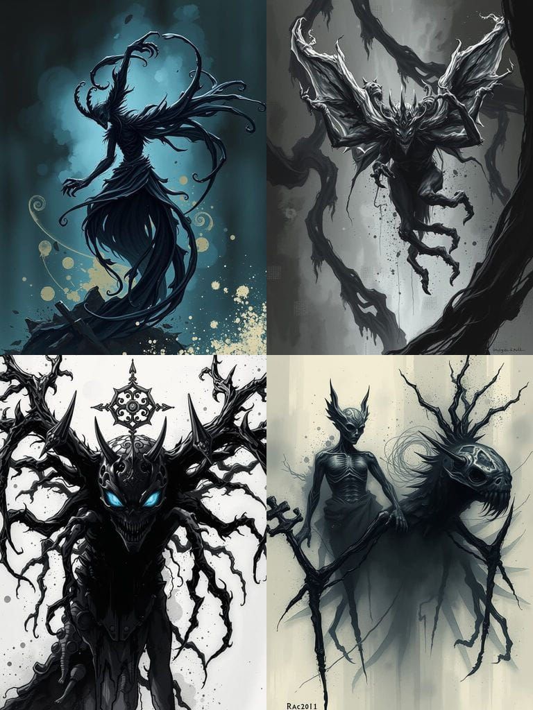 Surreal Ophanim Figure in Dark Art Style with Expr... - AI Art