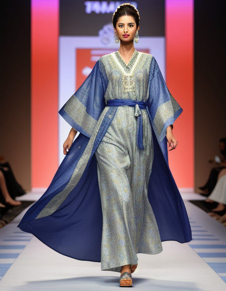 Ramp modelling - Elegant Runway Model in Enchanting Kaftan