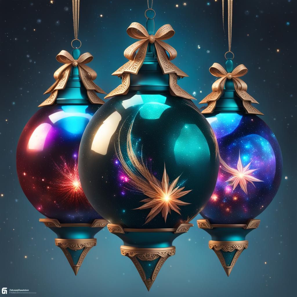 Sparkly Christmas ornaments inspired by the Andromeda Galaxy - AI ...