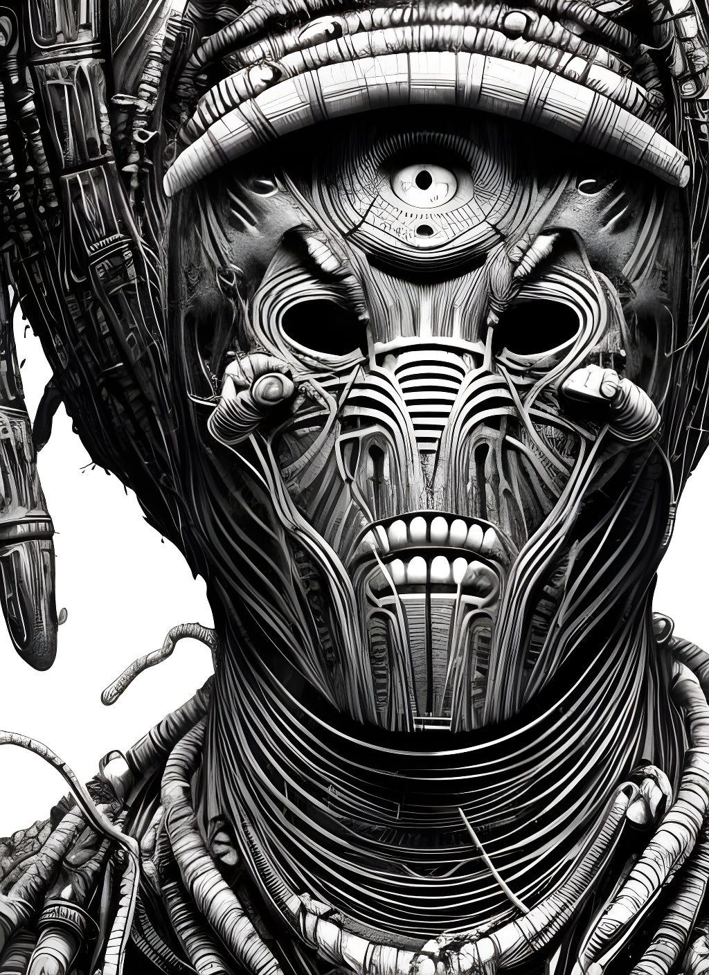 Deconstructed Cyborg Face - AI Generated Artwork - NightCafe Creator